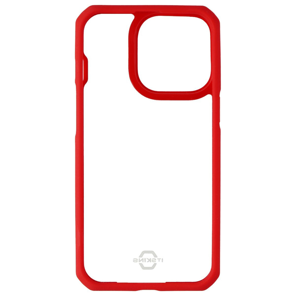 ITSKINS Hybrid Solid Case for iPhone 13 Pro - Plain Red and Transparen